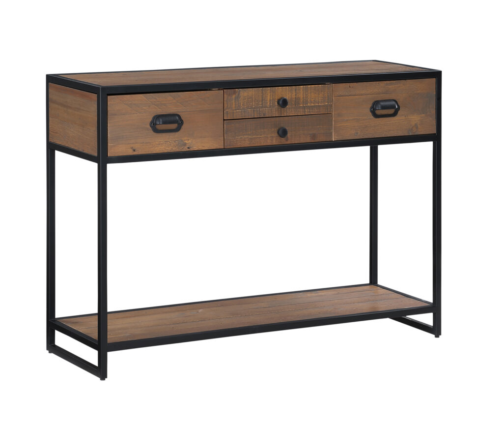 Black Victoria Rustic Large Console Table | Assembled | Oak World