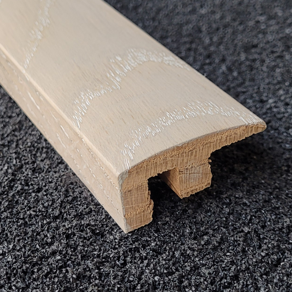 Whitewashed Grey Colour Matched Wood End Profile | Oak World