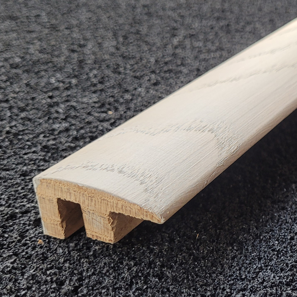 Whitewashed Grey Colour Matched Wood End Profile | Oak World
