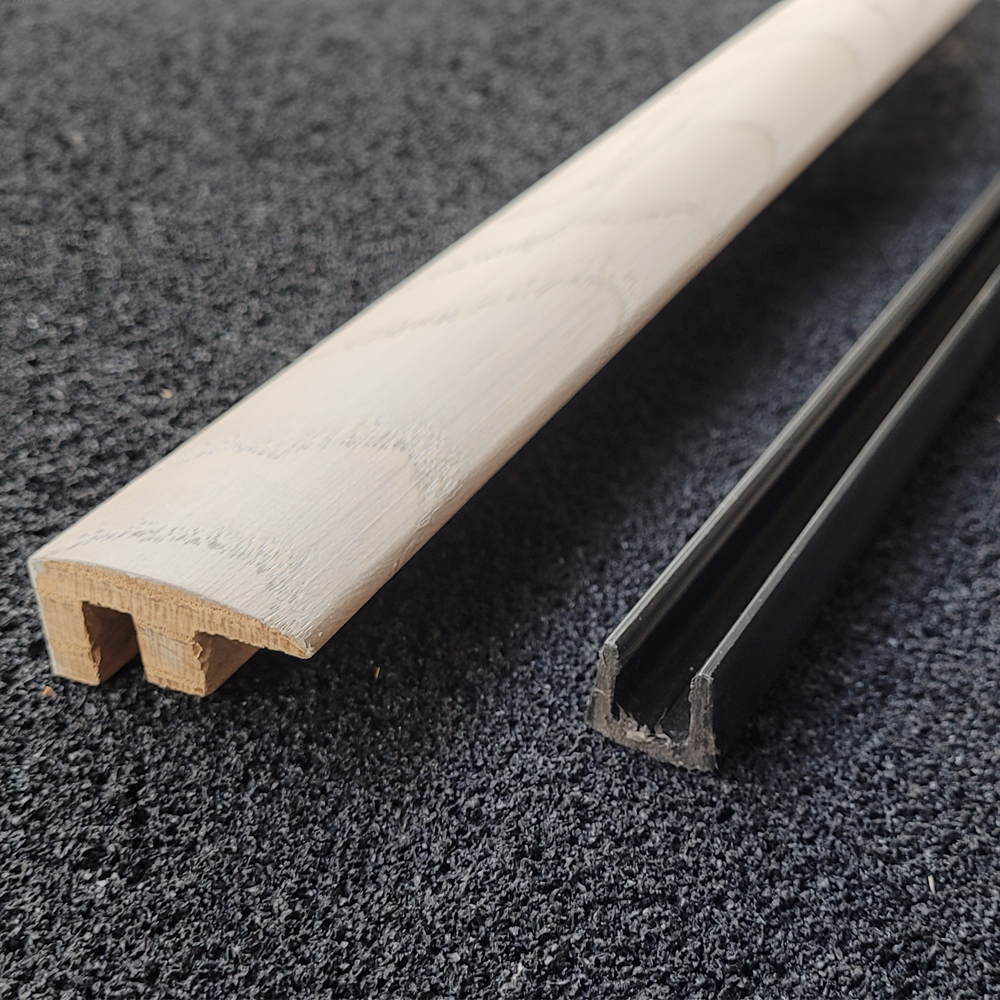 Whitewashed Grey Colour Matched Wood End Profile | Oak World