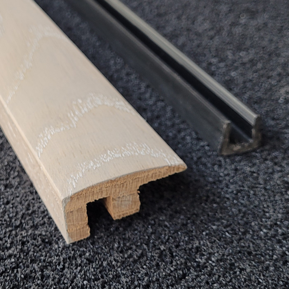 Whitewashed Grey Colour Matched Wood End Profile | Oak World