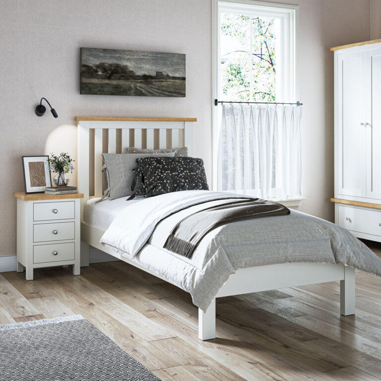 Westcliffe White Low Single Bed | Oak World