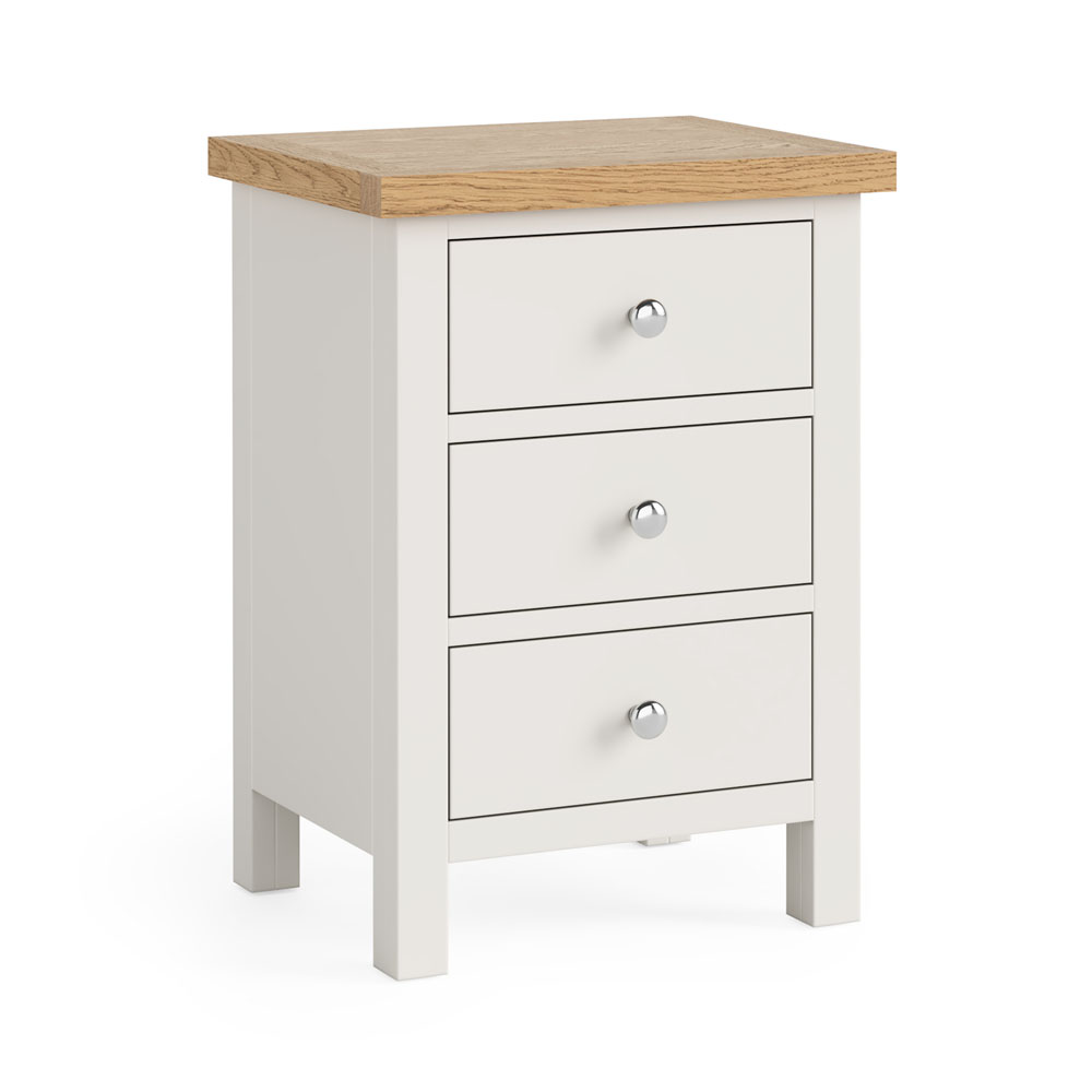 Westcliffe White Bedside Cabinet | Fully Assembled | Oak World