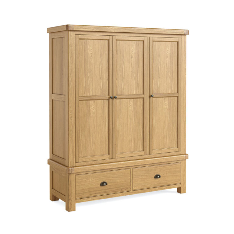 Oak Shire Triple Wardrobe | Self Assembly | Oak World