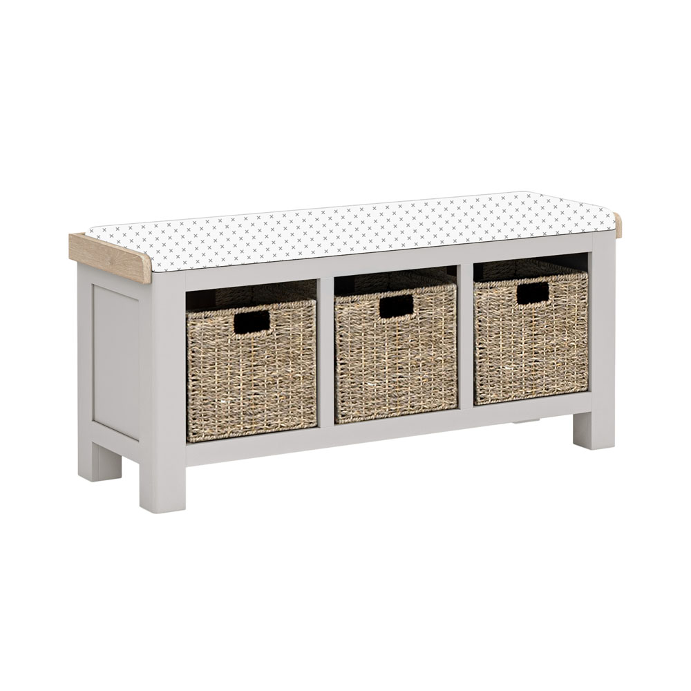 Havenwood Grey Storage Bench Without Cushion Light Grey | Assembled ...