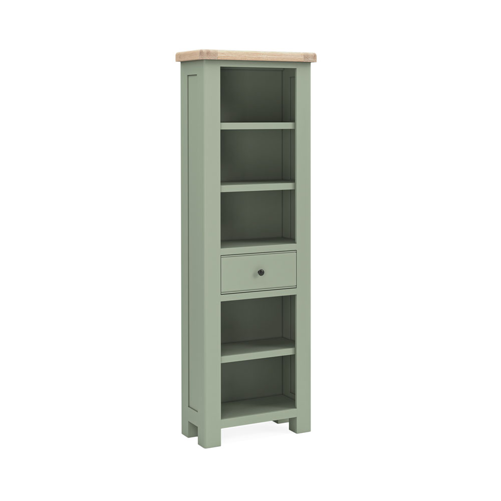 Havenwood Sage Slim Bookcase Sage | Assembled | Oak World