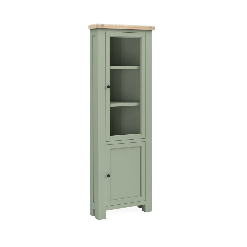 Havenwood Sage Corner Display Cabinet Sage | Assembled | Oak World
