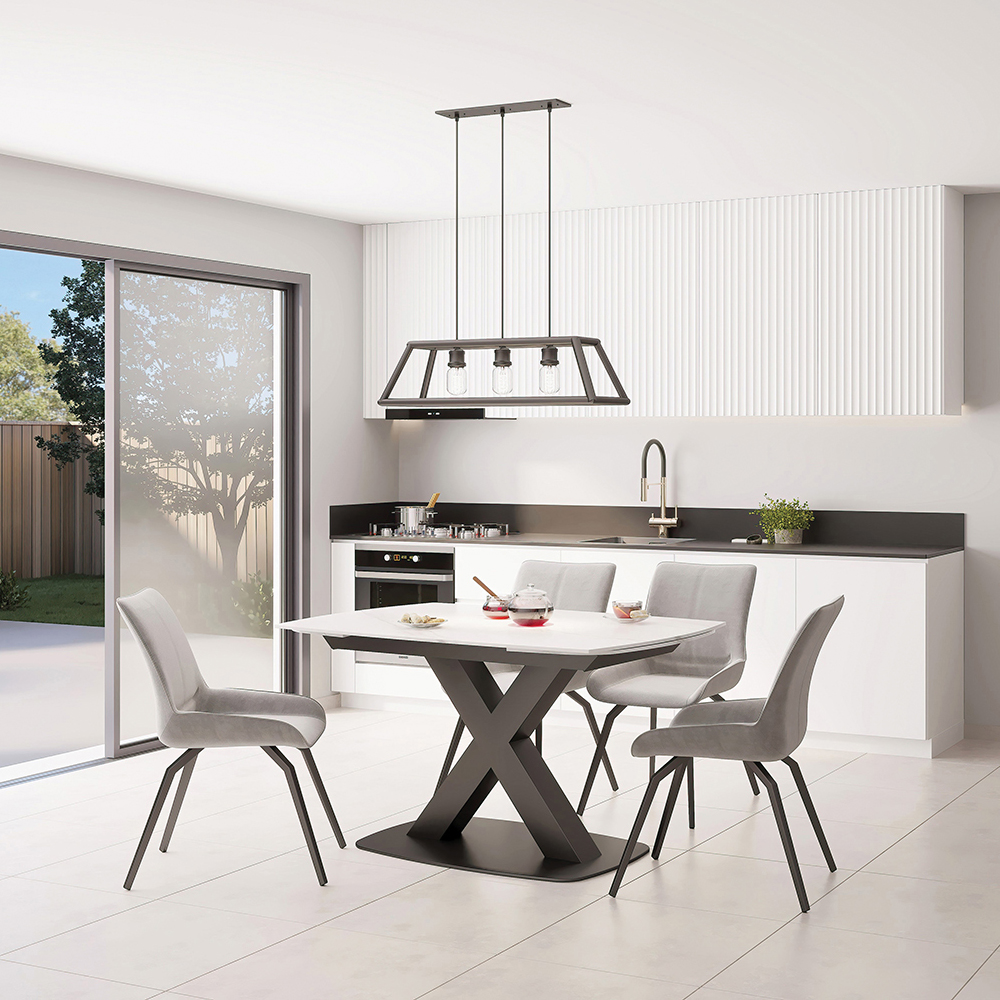 Maiden Medium Extending Dining Table 140-200cm| Grey Stone | Assembly ...