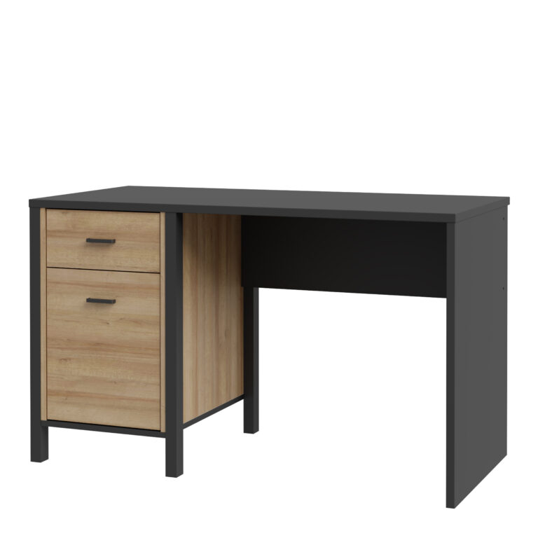 Hard Rock Desk in Matte Black/Riviera Oak | Self Assembly | Oak World