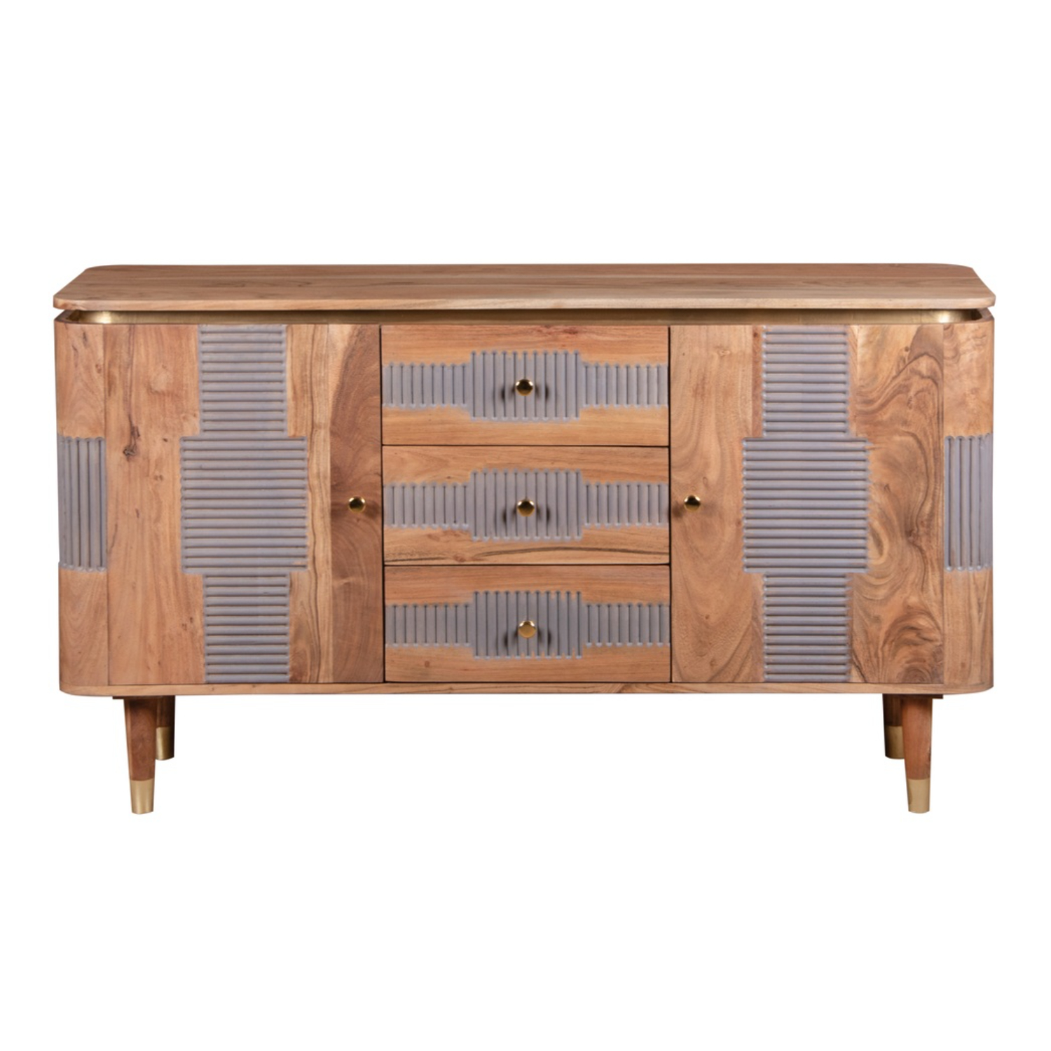 Lazenby Acacia Wood 2 Doors 3 Drawers Sideboard | Oak World
