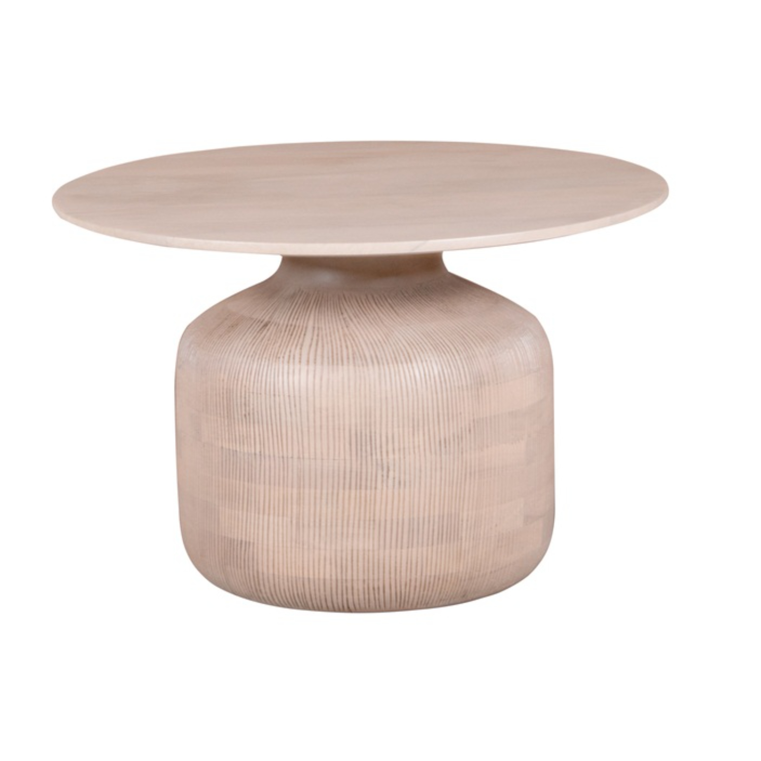 Marbella Cane & Mango Wood Round Coffee Table | Assembly Required | Oak ...