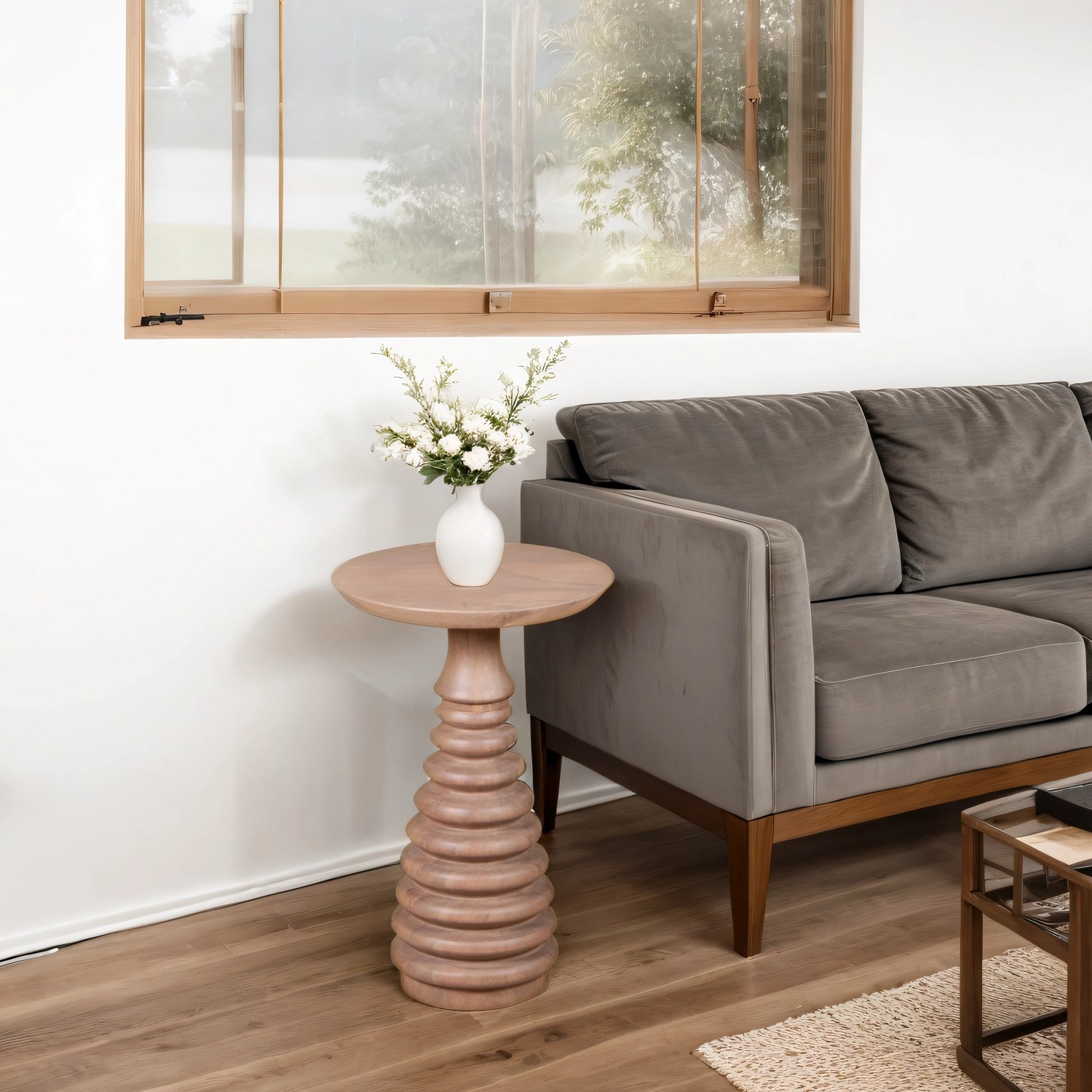 Marbella Cane & Mango Wood Side Table | Assembled | Oak World