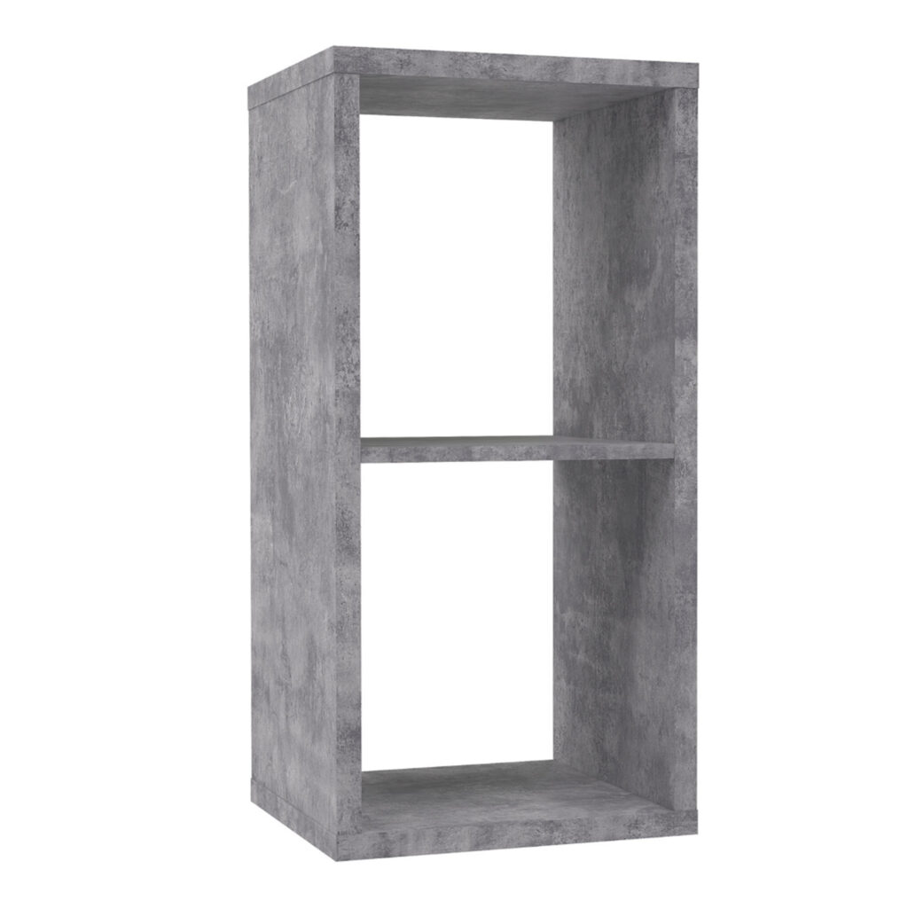 Mauri Cube 1 Shelf Storage Unit in Concrete Grey | Self Assembly | Oak ...