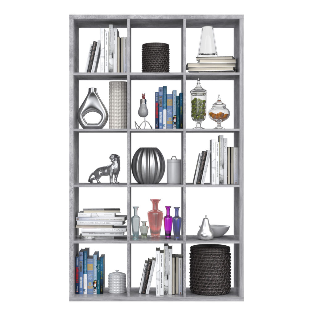 Mauri Cube 3x5 Storage Unit in Concrete Grey | Self Assembly | Oak World