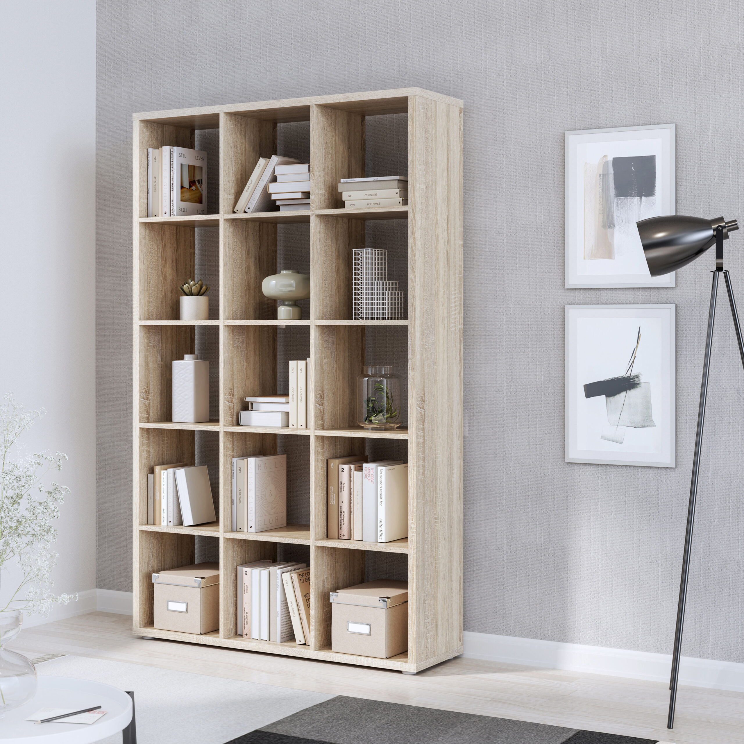 Mauri Cube 3x5 Storage Unit in Sonoma Oak | Self Assembly | Oak World