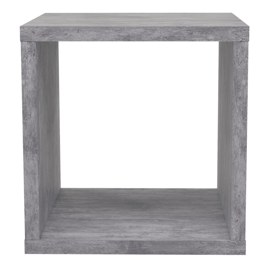 Mauri Cube Singular Storage Unit in Concrete Grey | Self Assembly | Oak ...