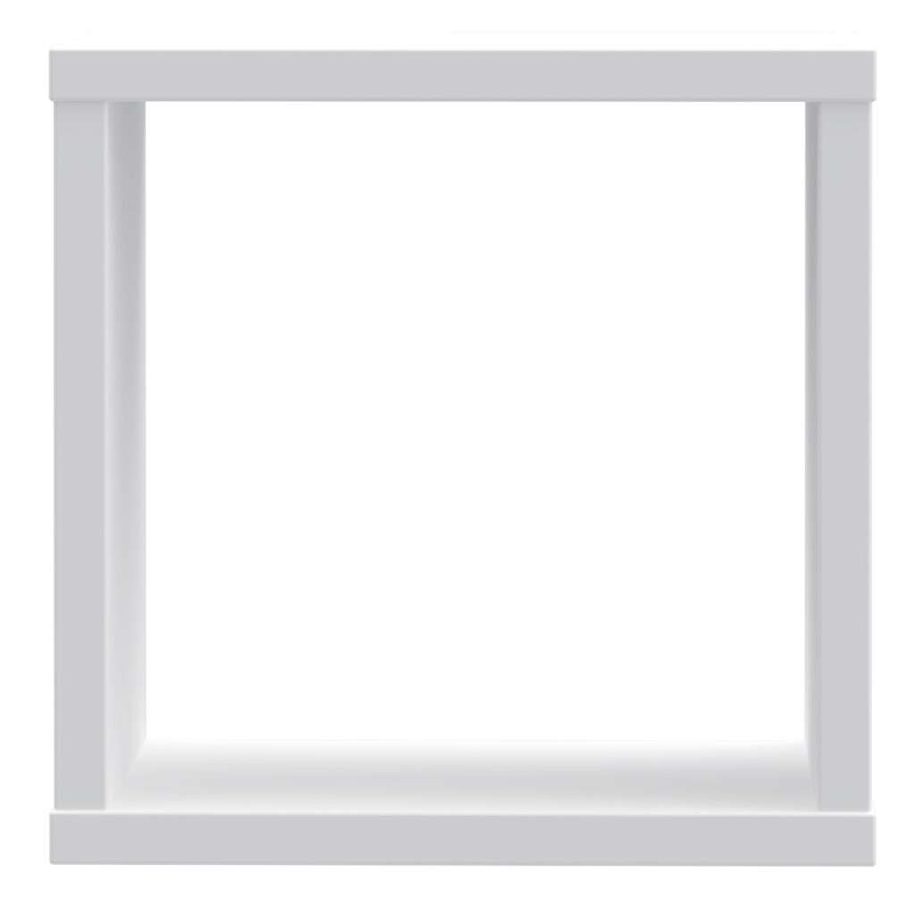 Mauri Cube Singular Storage Unit in White High Gloss/White | Self ...