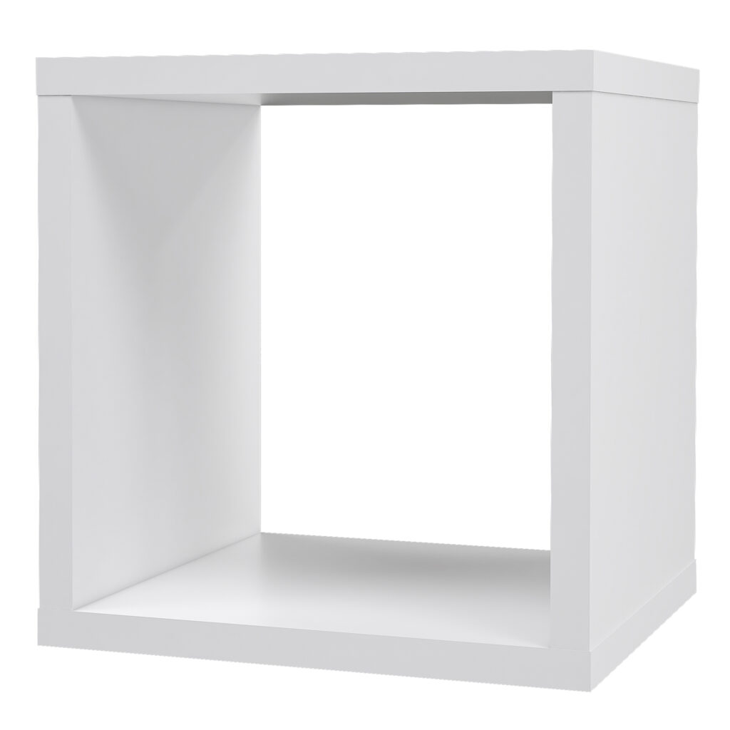 Mauri Cube Singular Storage Unit in White High Gloss/White | Self ...