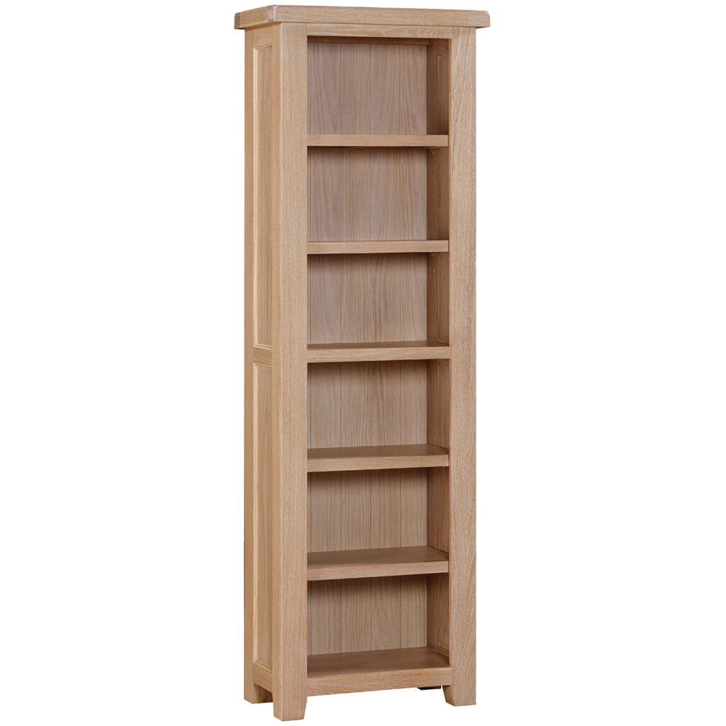 Wessex Oak Tall Narrow Bookcase | Oak World