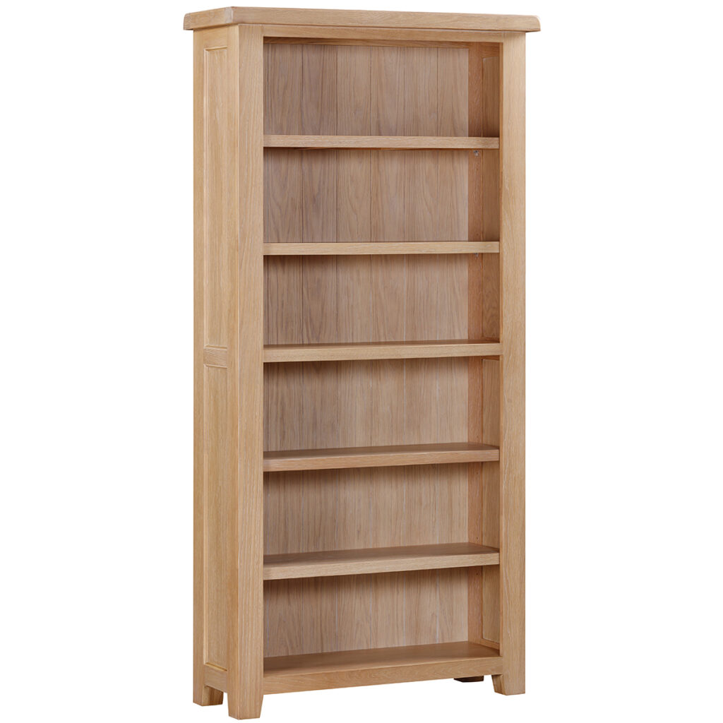 Wessex Oak Tall Wide Bookcase | Oak World