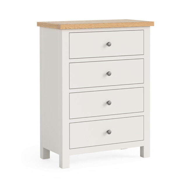 Bowness White 4 Drawer Chest | Assembled | Oak World