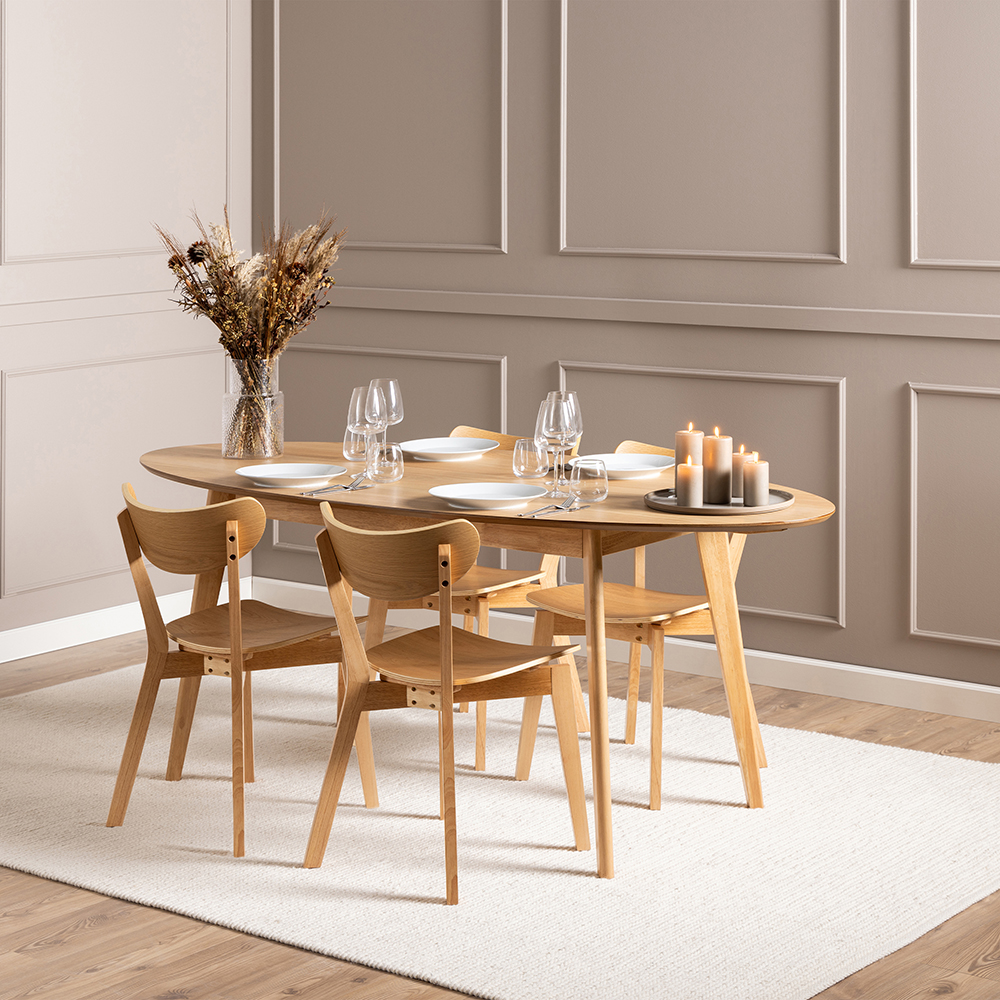 Roxburgh Dining Chairs in Oak Self Assembly Clearance