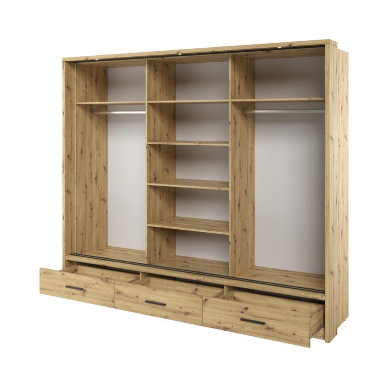 Durango 250cm Sliding Door Wardrobe | Artisan Oak | Assembly Required ...