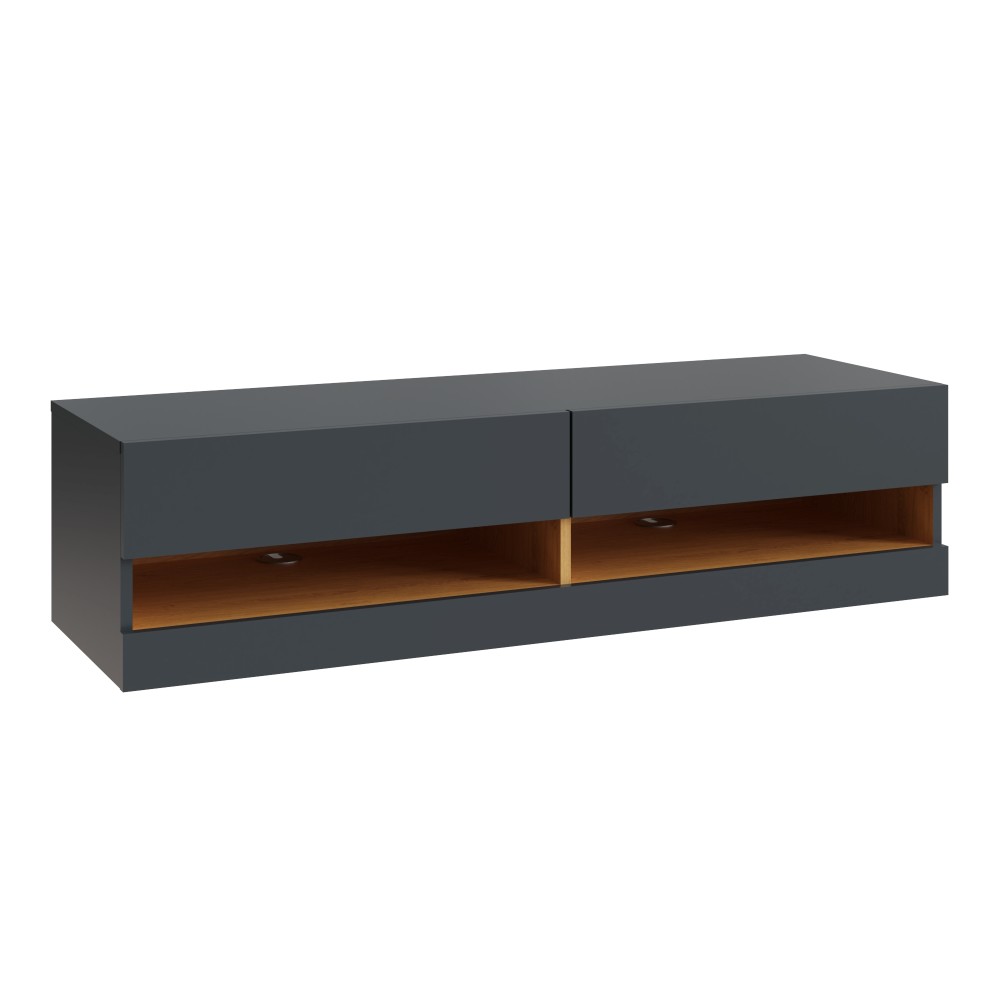 Garcia 120cm Wall TV Unit with LED Grey | Oak World