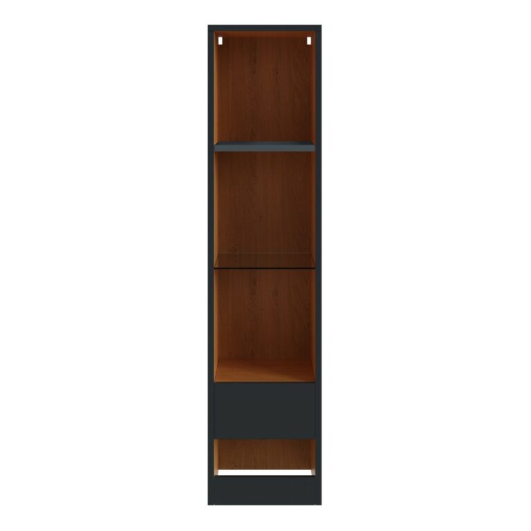 Garcia Tall Shelf Unit with LED Anthracite/Oak Grey | Oak World