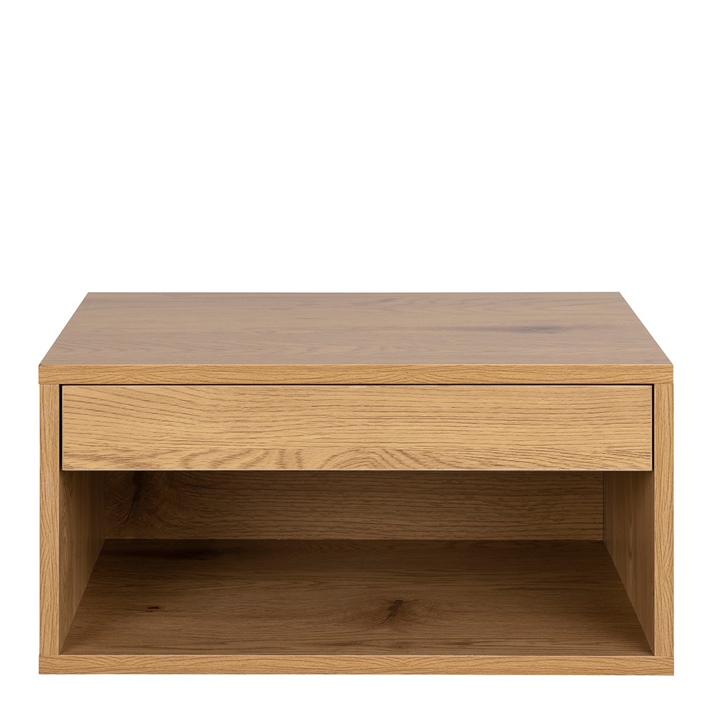 Cholet Square Bedside Table with 1 Drawer in Oak | Oak World