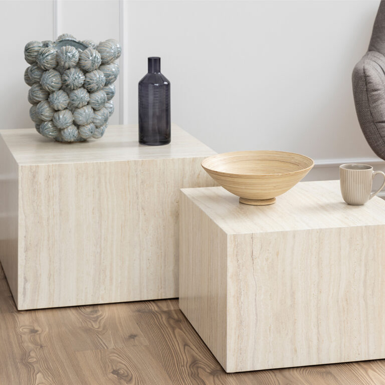 Dice Coffee Table Set in Light Oak | Oak World
