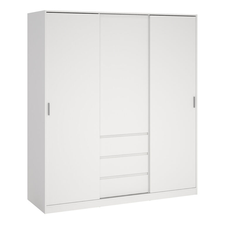 Moderno Wide Chest of 6 Drawers (3+3) | White High Gloss | Self ...