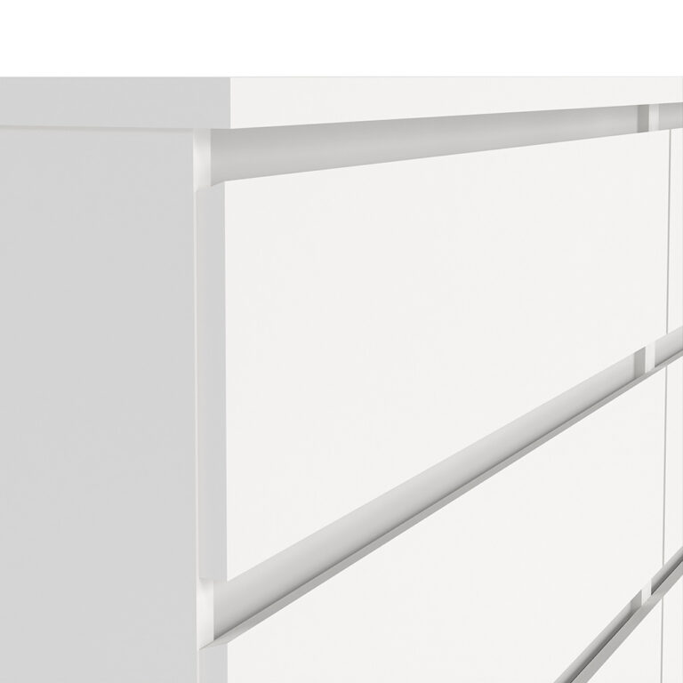 Moderno Wide Chest of 6 Drawers (3+3) in White | Assembly Required ...