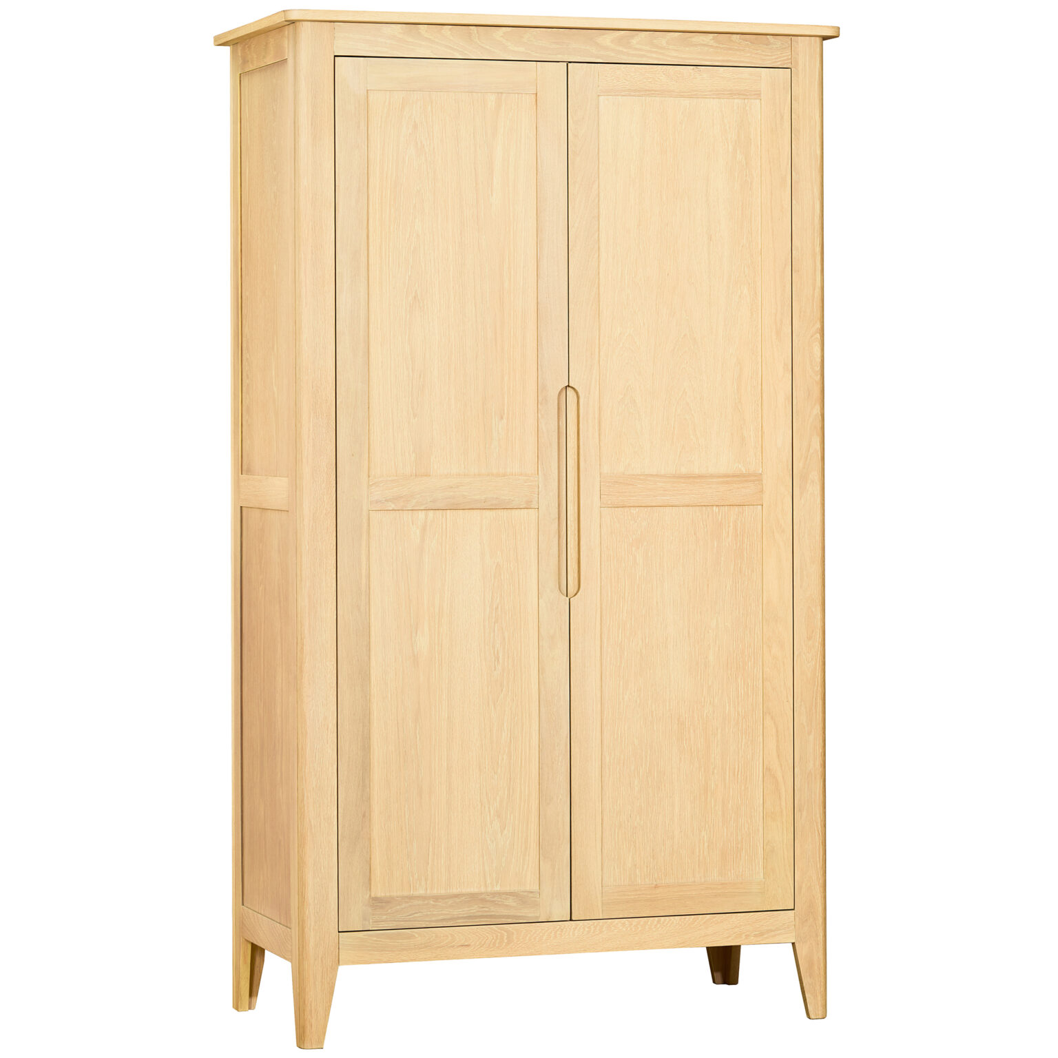 Bruges Double Hanging Wardrobe With Shelving | Assembly Required | Oak ...