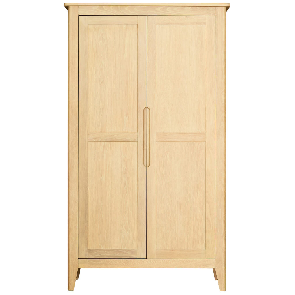 Bruges Double Hanging Wardrobe With Shelving | Assembly Required | Oak ...