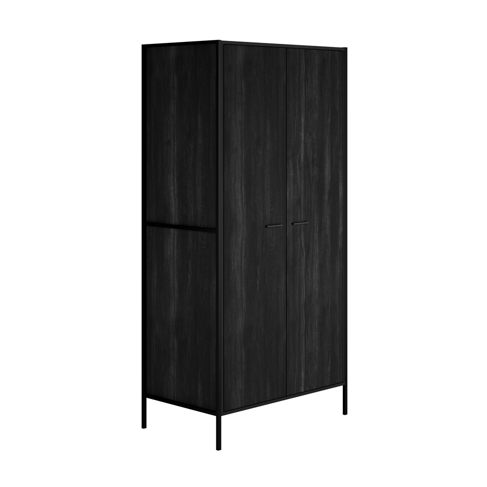 Colliers Black 2 Door Wardrobe | Assembly Required | Oak World