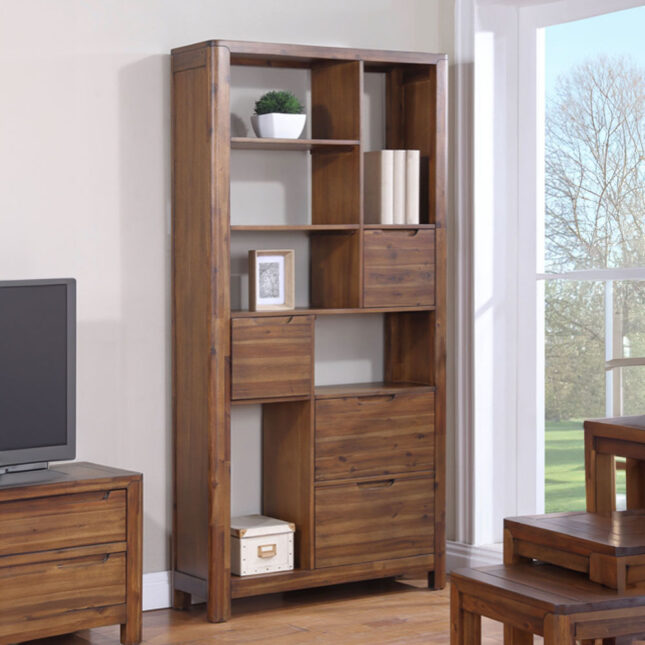 Moray Tall Bookcase - Walnut | Assembly Required | Oak World
