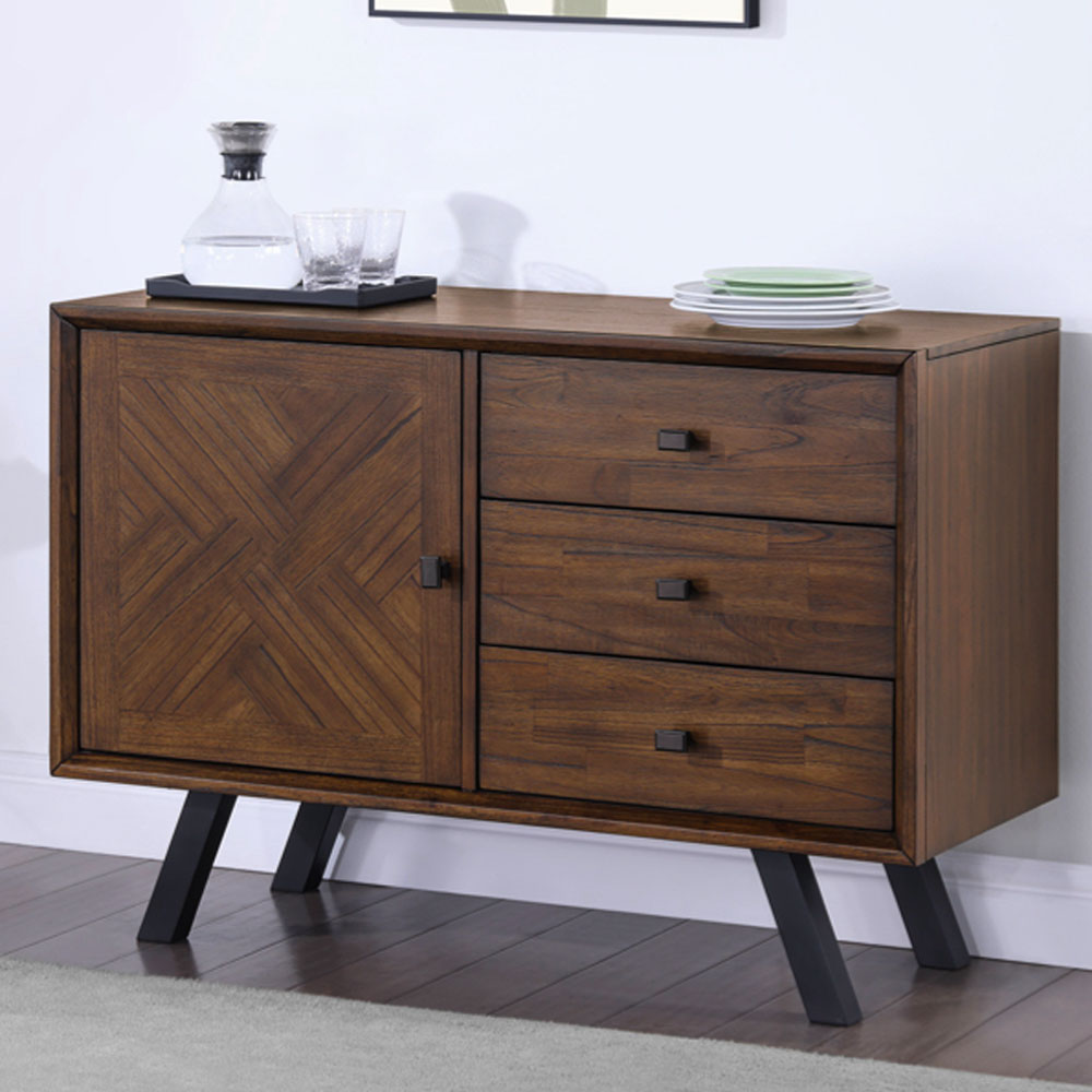 Niagra Double Sideboard 1 Door & 3 Drawers - Oak | Assembly Required | Oak World