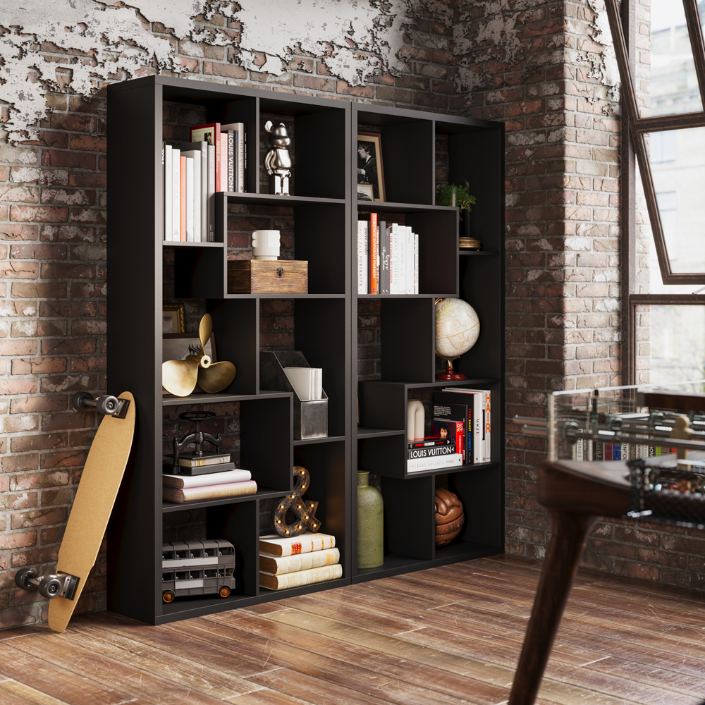 Quebec Black Shelving Unit | Assembly Required | Oak World
