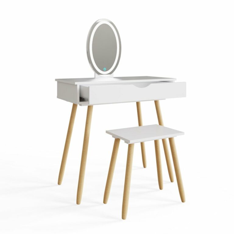 Signy LED Dressing Tables Set | Oak World