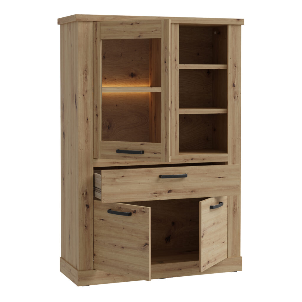 Solara Display Cabinet in Artisan Oak | Oak World