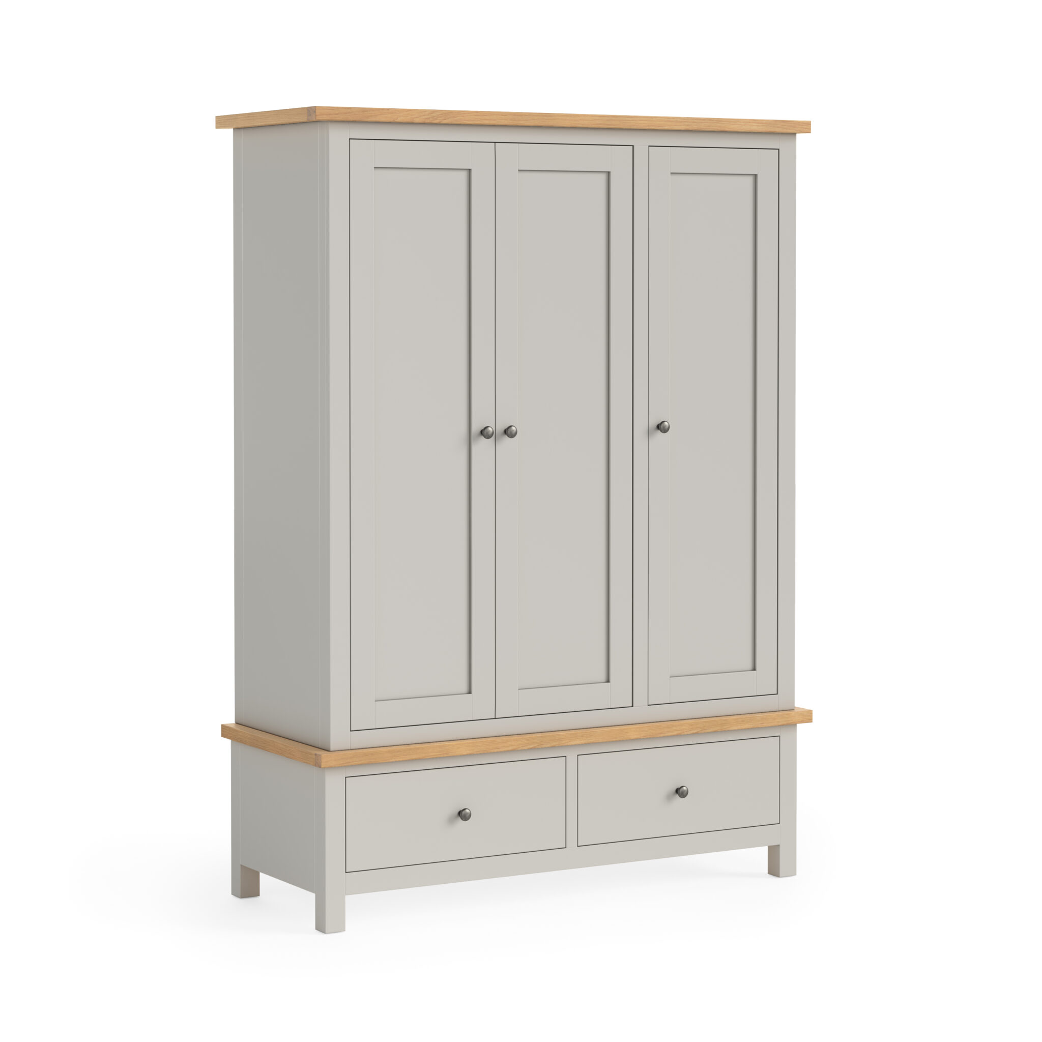 Langdale Grey Triple Wardrobe | Oak World