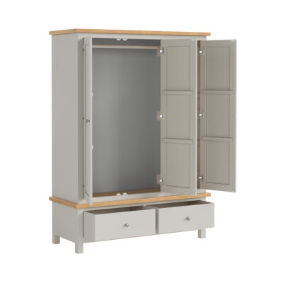 Langdale Grey Triple Wardrobe | Oak World