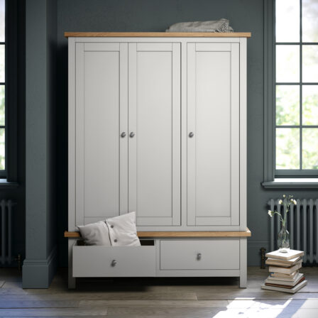 Langdale Grey Triple Wardrobe | Oak World