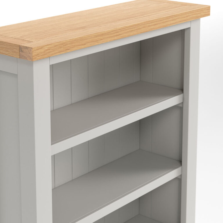 Hartside Grey Low Bookcase | Oak World