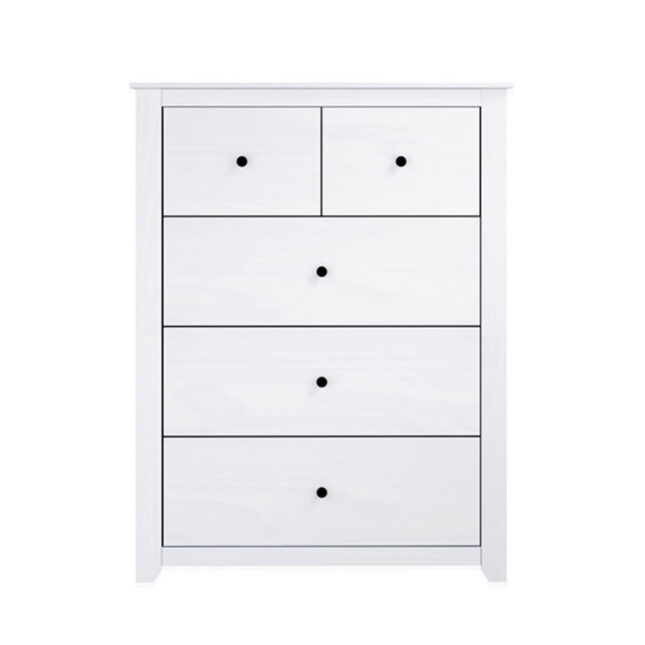 Heathrow White 2 over 3 Chest of Drawers | Oak World