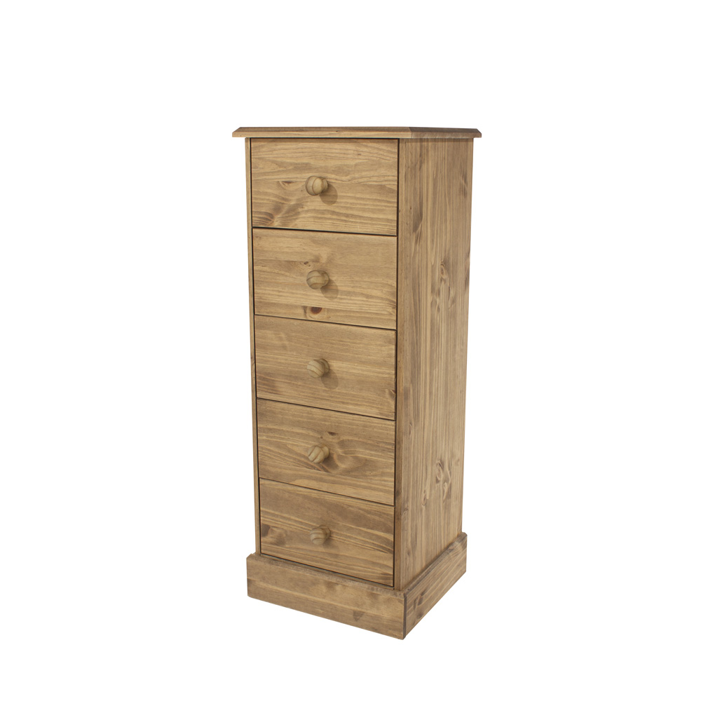 Bourton 5 Drawer Narrow Chest | Assembly Required | Oak World