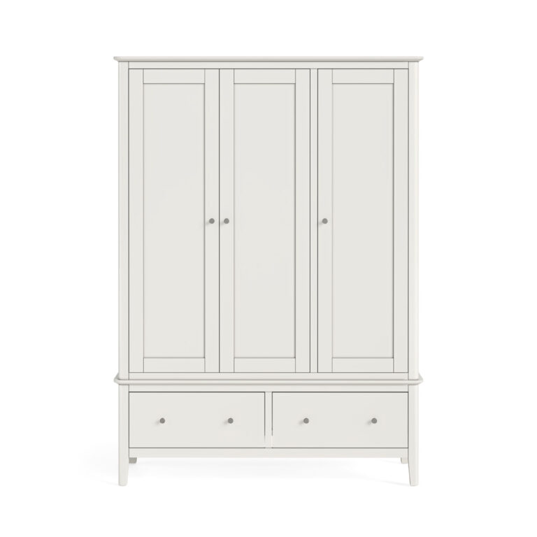 Folkestone White Triple Wardrobe | Oak World