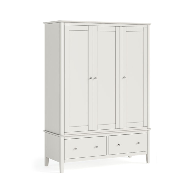 Folkestone White Triple Wardrobe | Oak World