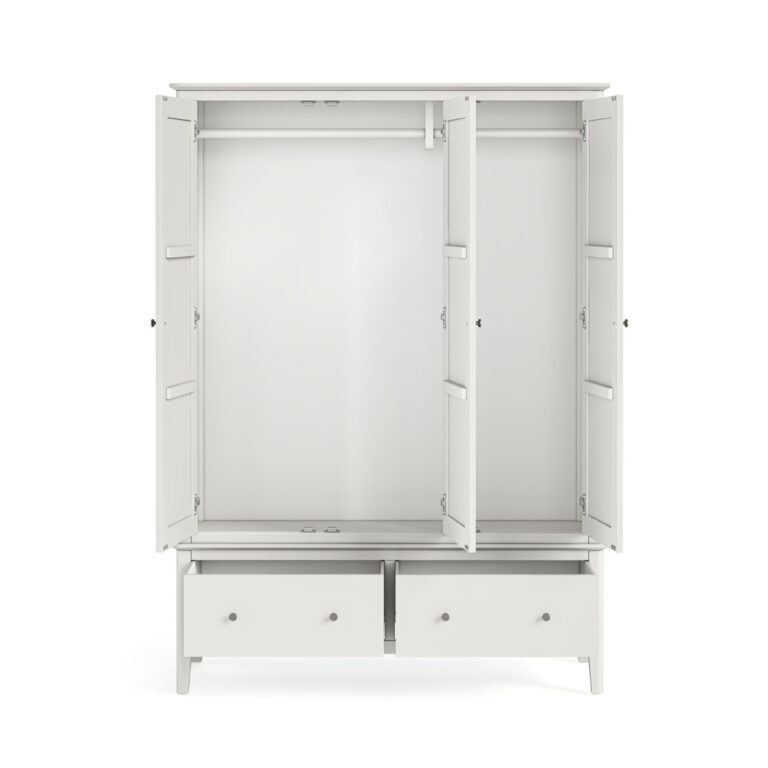 Folkestone White Triple Wardrobe | Oak World